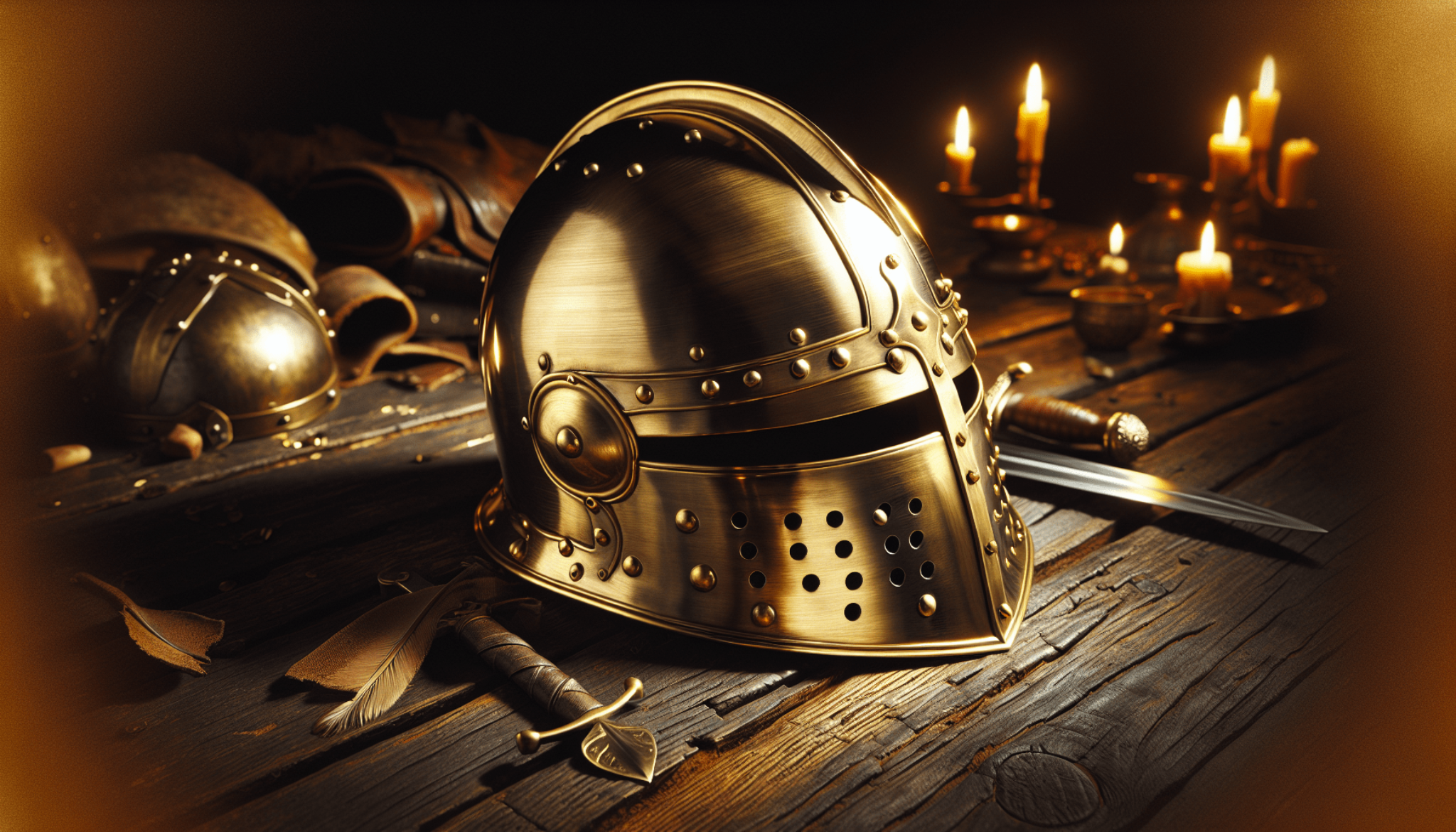 Szco Supplies 14” Decorative Barrel Brass Helm Crusader Helmet Review ...